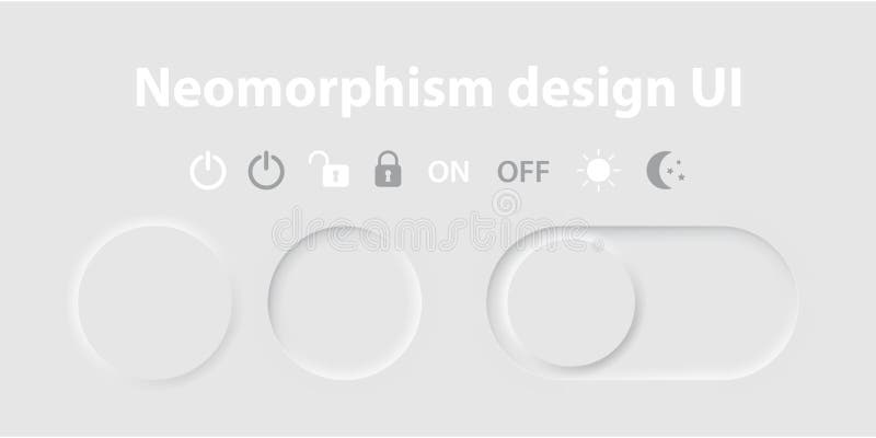 Set of 3d Neomorphism Elements for User Interface Design. Slider with ...