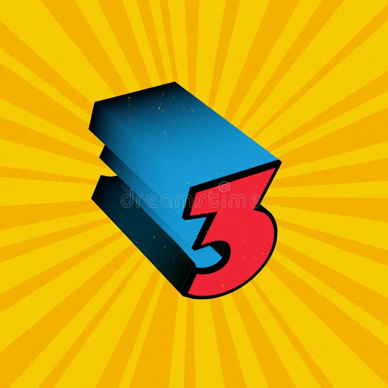 Set of 3d Numbers in Comic Style, 3d Rendering, Graphic Design and ...
