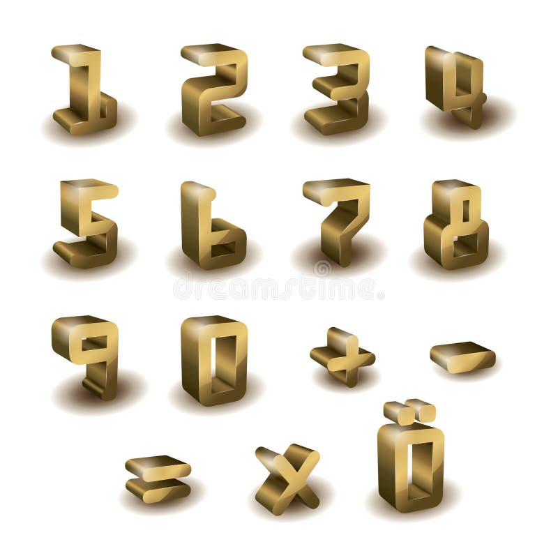 Set of 3d Numbers. Vector Illustration Decorative Design Stock Vector ...