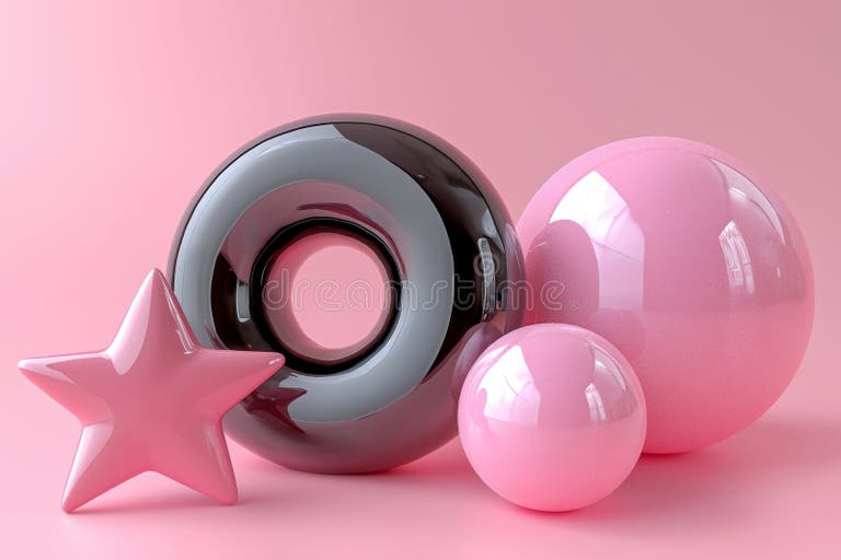 A Set of 3D Objects with Simple Polygon Forms, Shown in Isometric View ...