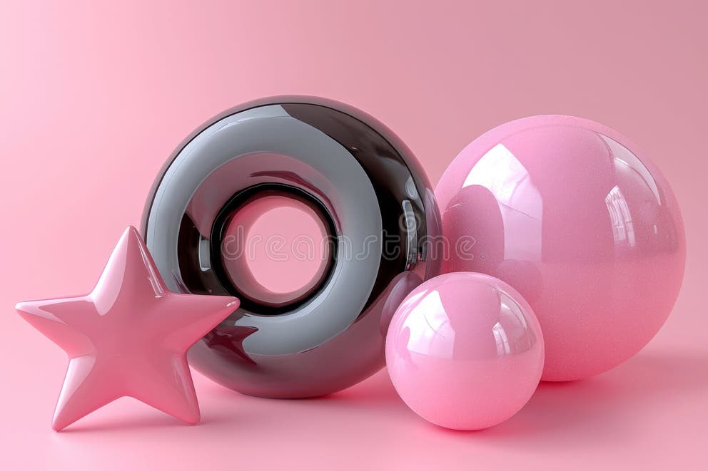 A Set of 3D Objects with Simple Polygon Forms, Shown in Isometric View ...