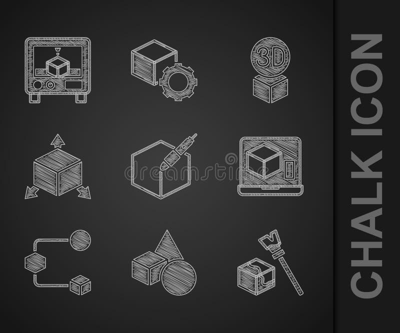 Set 3d Pen Tool, Basic Geometric Shapes, Isometric Cube, 3D Printer ...