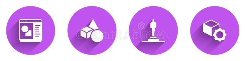 Set 3D Printer Software, Basic Geometric Shapes, Model and Isometric ...