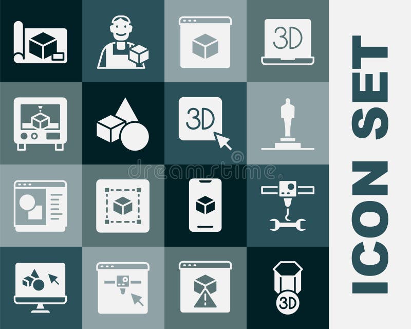 Set 3D Printer, Wrench Spanner, Model, Basic Geometric Shapes, Graphing ...