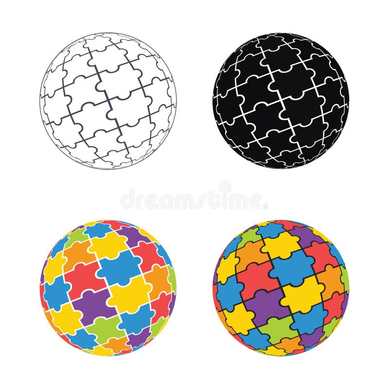 Puzzle Circle. Puzzle Round. Jigsaw Puzzle Template. Stock Vector ...