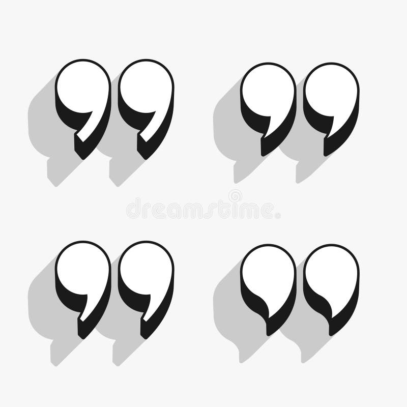 Set of 3d Quotation Comma Mark Background for Web Talk Stock Vector ...