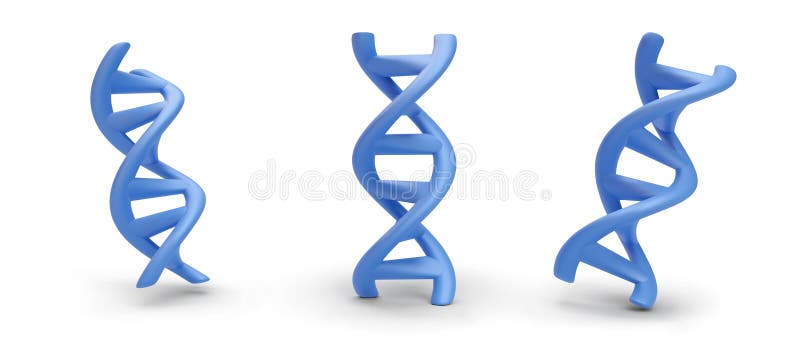 Set of 3d Realistic Blue DNA Icons with Shadow Isolated on White ...