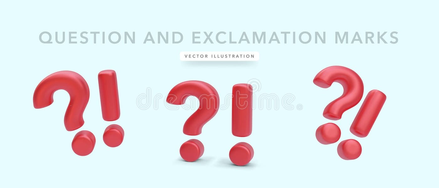 3d Question Mark Exclamation Marks Stock Illustrations – 401 3d ...
