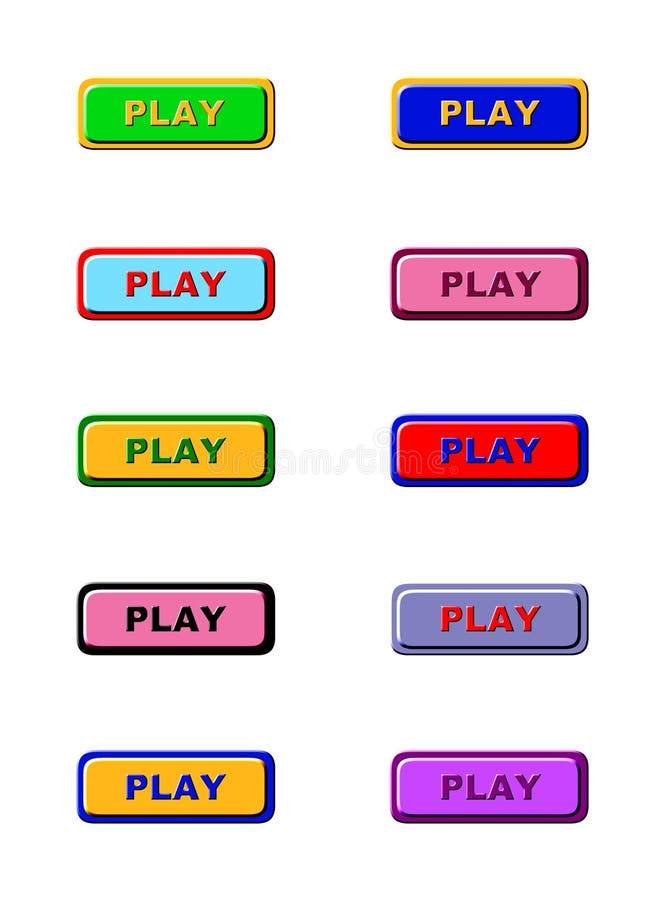 Play Buttons and Icons for Game Ui Stock Vector - Illustration of ...
