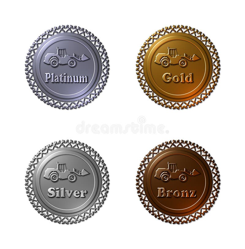 Platinum Gold Silver Bronze Medal