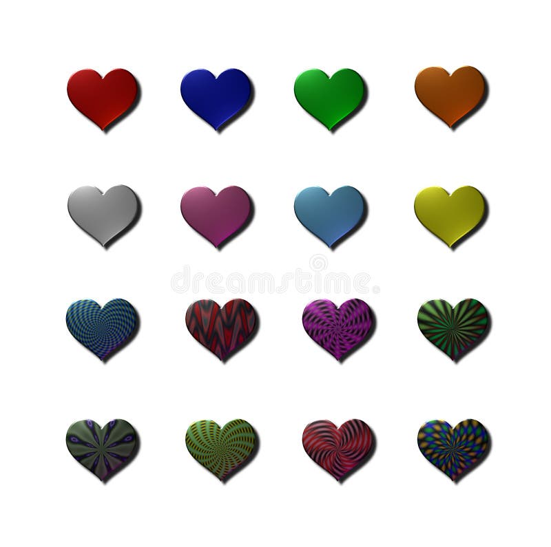 A Set of 16 - 3D Rendered Illustrations of Metallic Textured Cards ...