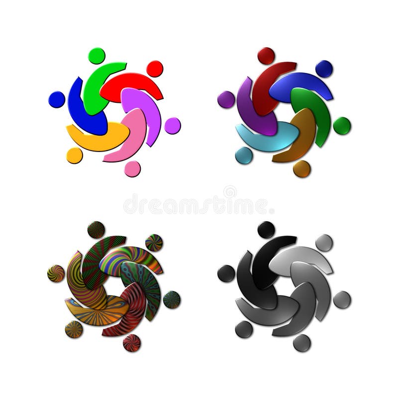 A Set of 3D Rendered Illustrations of Team-type Logos Stock ...
