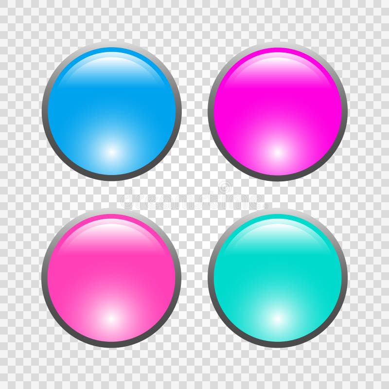 Set of 3d Round Web Buttons. Vector Illustration Stock Vector ...