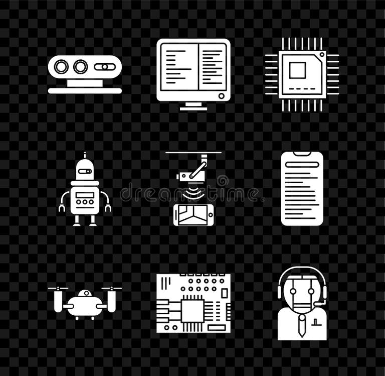 Set 3d Scanning System, Processor with Microcircuits CPU, Drone Flying Action Camera, Printed ...