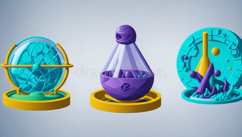 Set of 3d Science Icon, Science and Technology of Astronomy, Physics ...