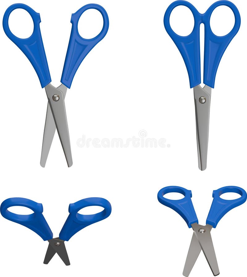 Set of 3d Scissors in Different Views. Back To School Element Stock ...