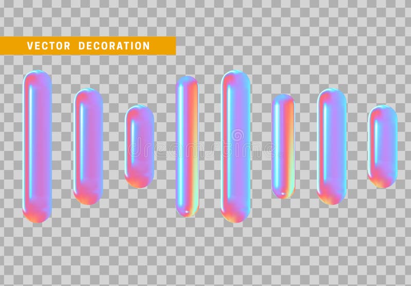 Set 3d Shape Isolated Capsule on Transparent Background Stock Vector ...