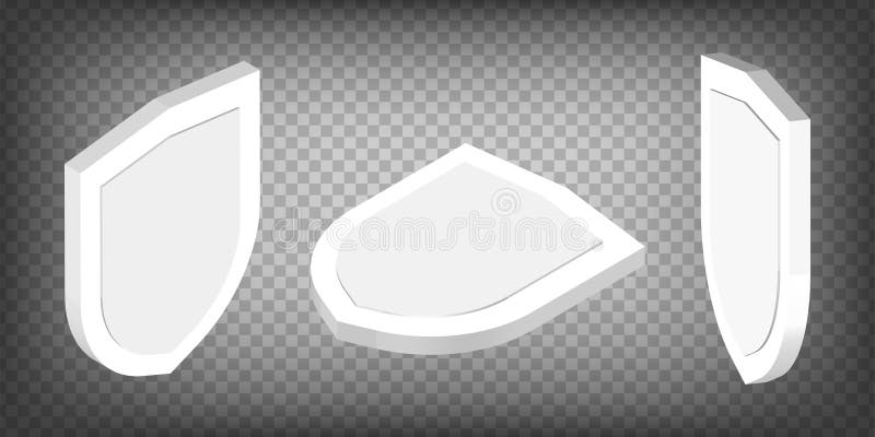 Set of 3d Shield on Transparent Background. Shield 3d Icon Illustration ...
