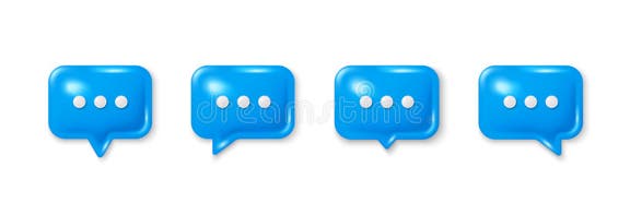Set of 3d Speech Bubble Icon. Speak Bubble Text, Chatting Box, Chat ...