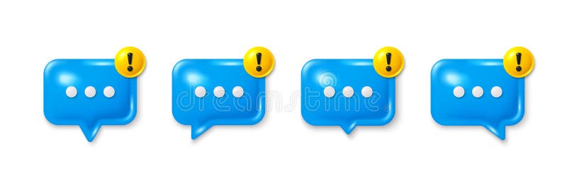 Set of 3d Speech Bubble Icon. Speak Bubble Text, Chatting Box, Chat ...