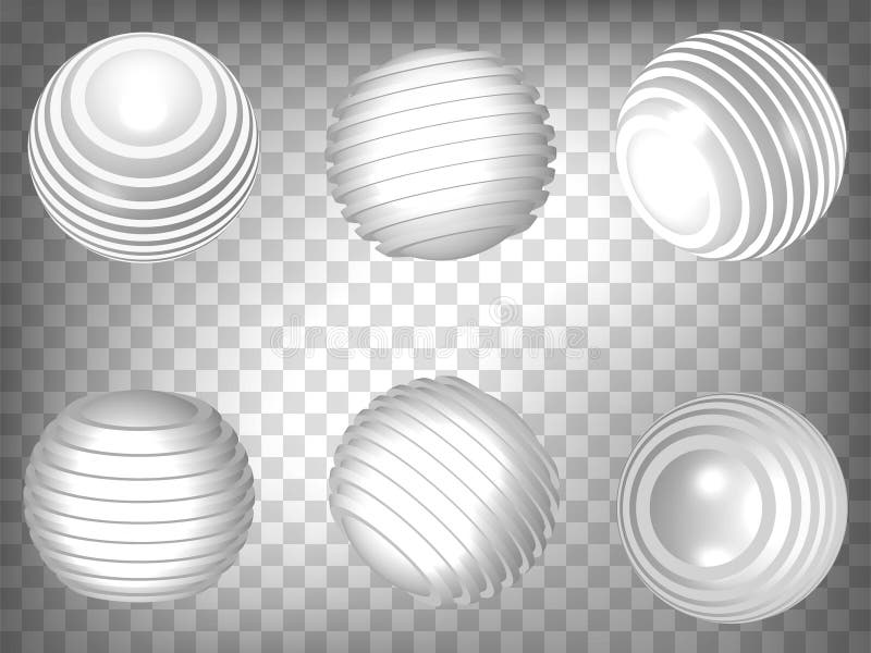 Set of 3d Sphere Made Up of Many Plates on Transparent Background ...