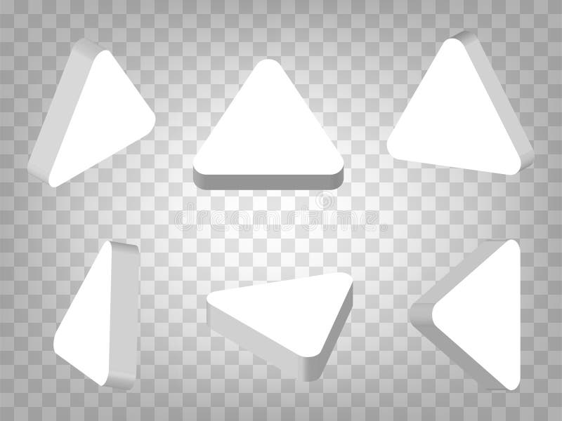 Set of 3d Triangular Prism on Transparent Background. Triangles 3d Icon ...
