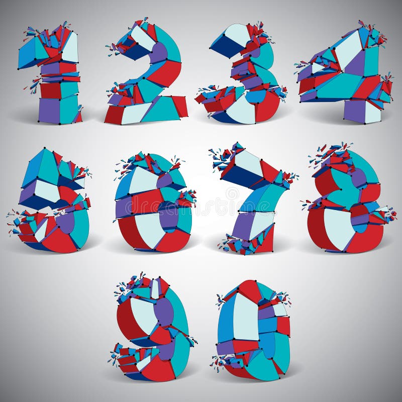 Shattered Numbers Stock Illustrations – 91 Shattered Numbers Stock ...