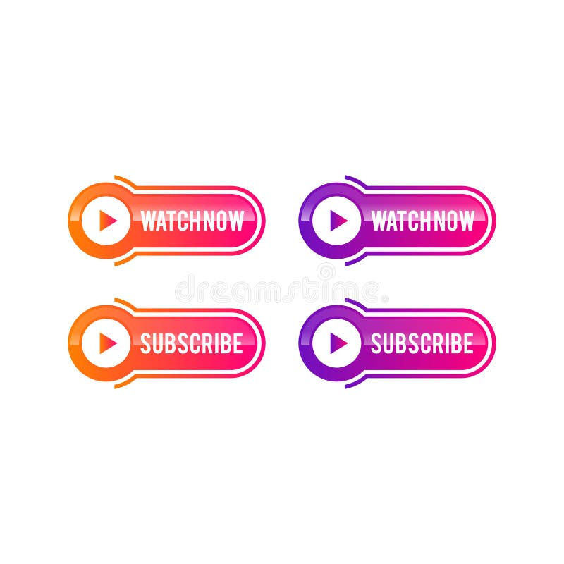 Set Of 3d Web Buttons Action Button Hand Cursor Arrow Pointing Click Link Buttons Subscribe