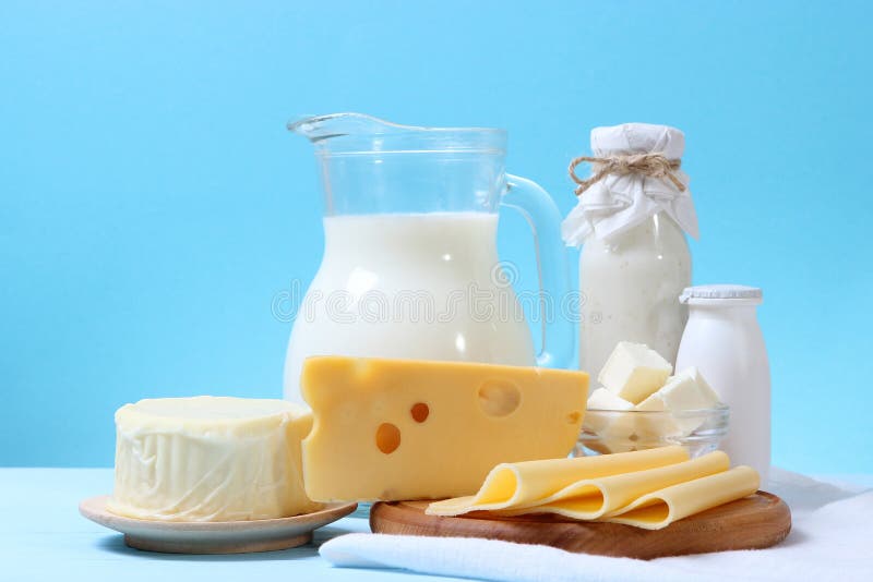 Set of Dairy Products on the Table. Stock Image - Image of dairy ...