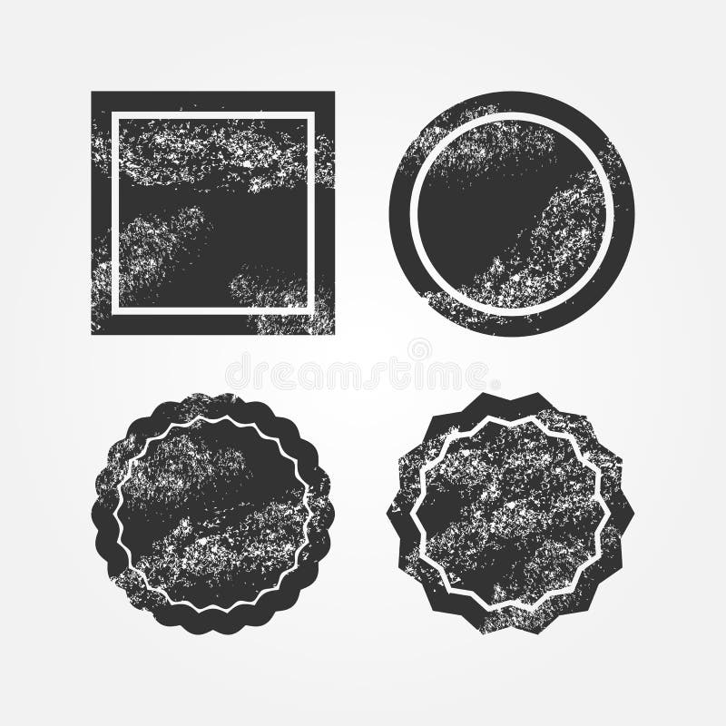 Set of Damaged Black Backgrounds. Grunge. Round and Square Broken ...