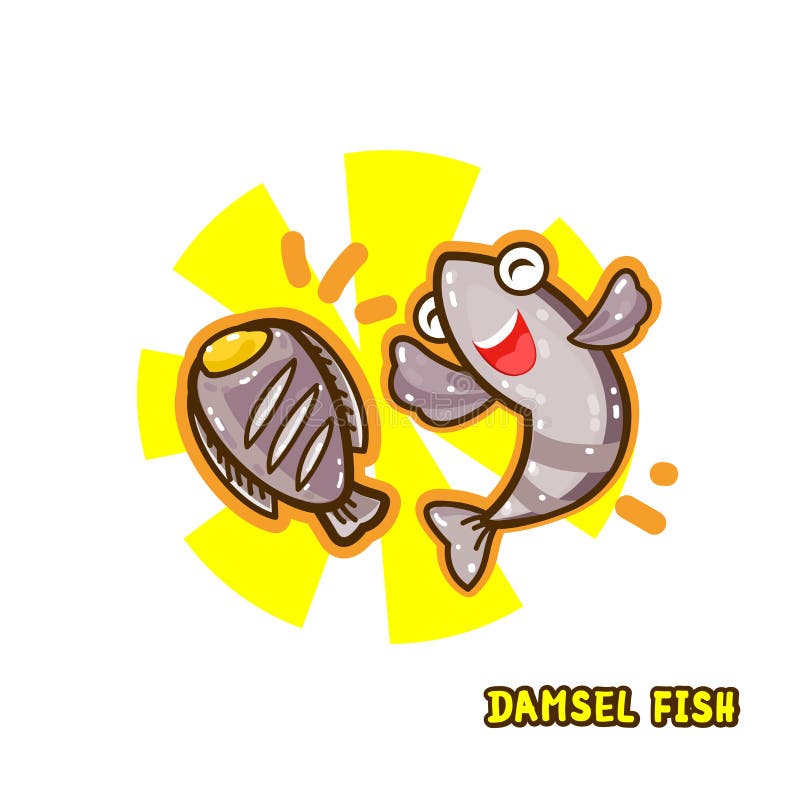 Logo Damsel Fish Character Vector Stock Vector - Illustration of ...