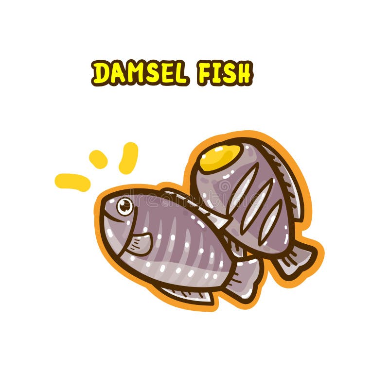 Logo Damsel Fish Character Vector Stock Vector - Illustration of ...