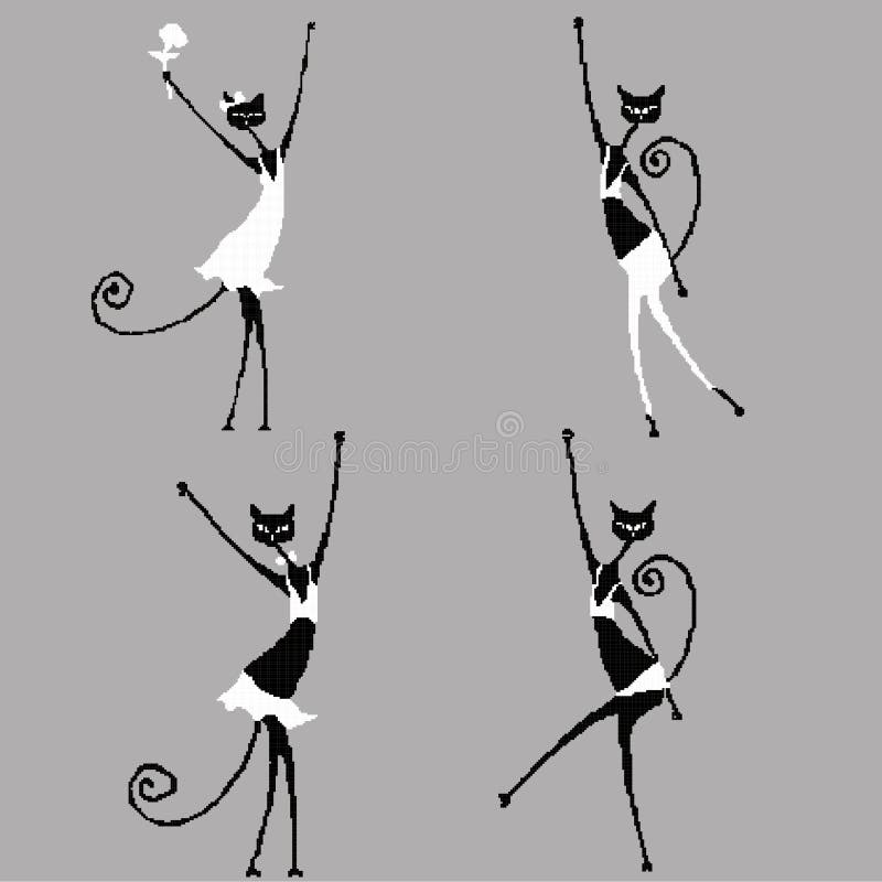 Dancing cats stock vector. Illustration of card, smile - 8434567