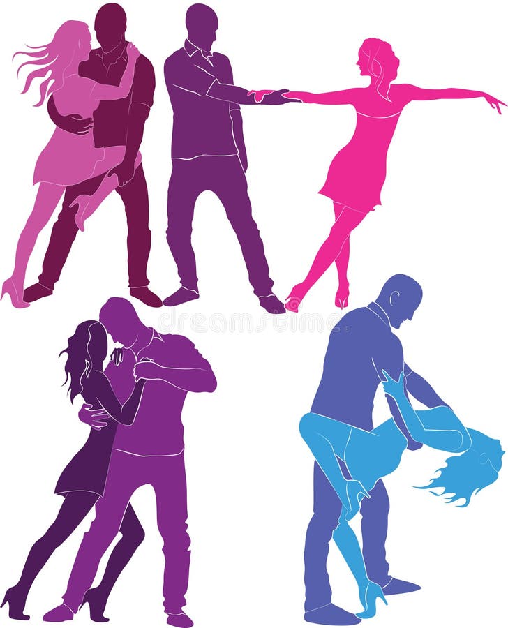 Outline of dancing couples stock vector. Illustration of dancing - 40947251