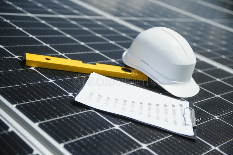 A Set of Dark Blue Solar Panels Stock Photo - Image of renewable ...