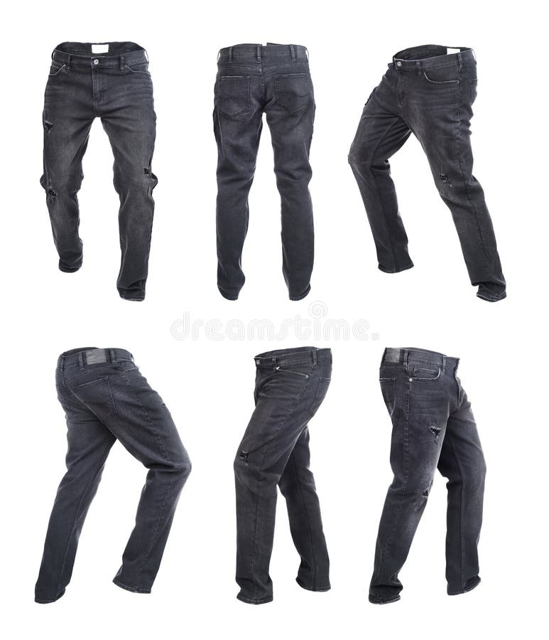 Set of Dark Empty Denim Pants Stock Photo - Image of industry, garment ...
