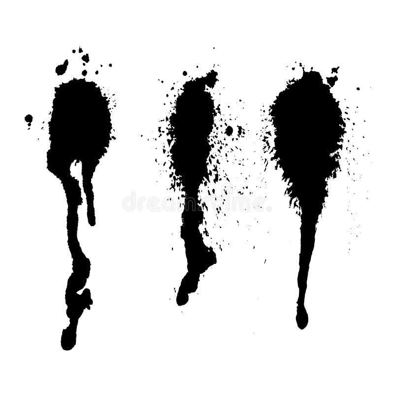 Set of Dark Ink Splashes, Vector Illustration Stock Vector ...