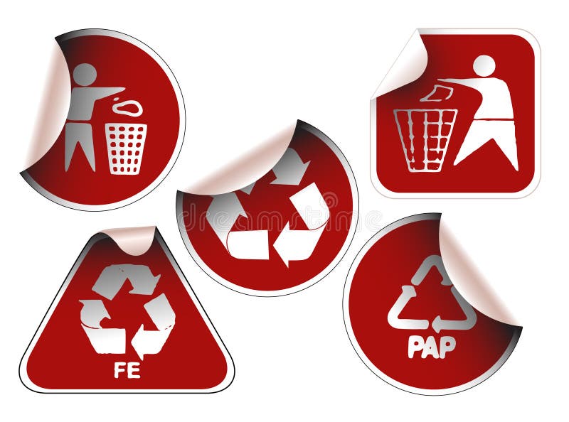 Set of recycle labels stock vector. Illustration of isolated - 5687136