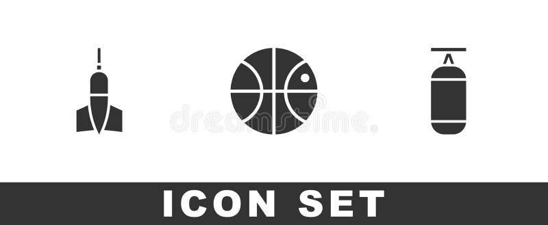 Set Dart Arrow, Basketball Ball and Punching Bag Icon. Vector Stock ... Set Dart Arrow, Basketball Ball and Punching Bag Icon. Vector Stock ...