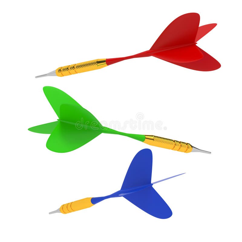 Set of Darts. Isolated on White. Stock Photo - Image of challenge ...