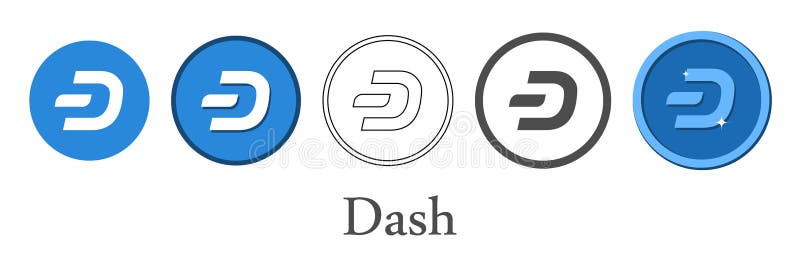 Set of Dash Crypto Currency Icons Stock Vector - Illustration of ...