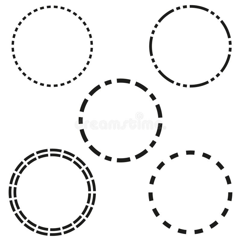 Set Dashed Circle. Vector Illustration. EPS 10 Stock Illustration ...
