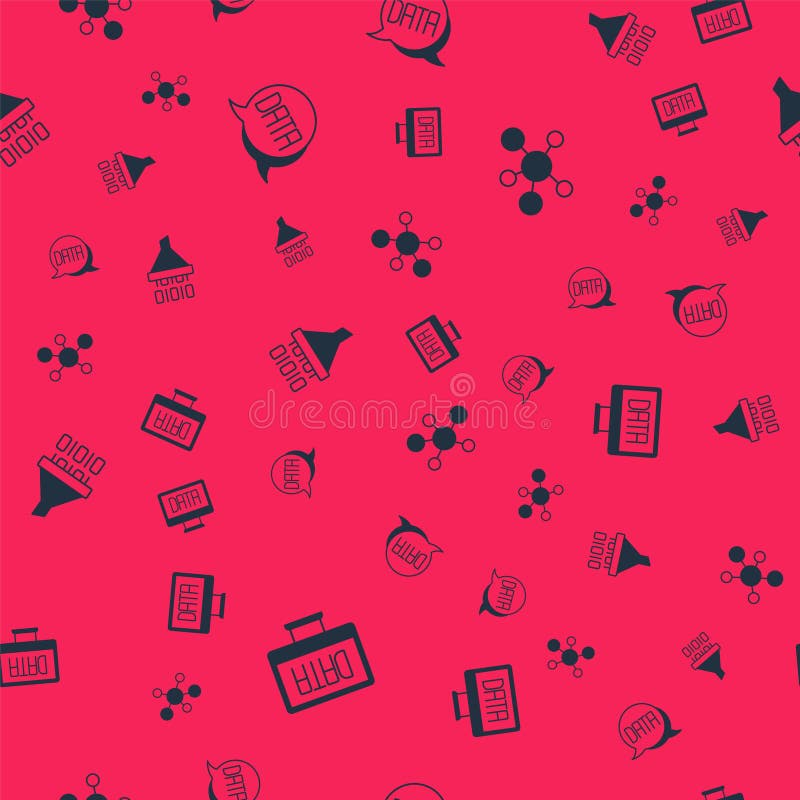 Set Data Analysis, Binary Code and Mind Map Infographic on Seamless ...