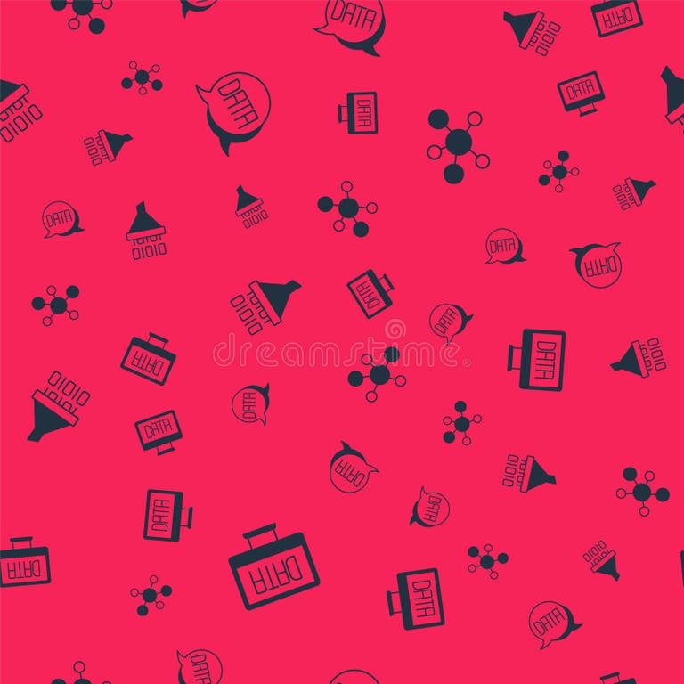 Set Data Analysis, Binary Code and Mind Map Infographic on Seamless ...