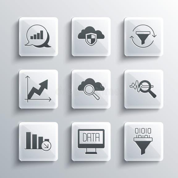 Set Data Analysis, Binary Code, Search Data, Cloud Computing, Financial Growth Decrease, Pie ...