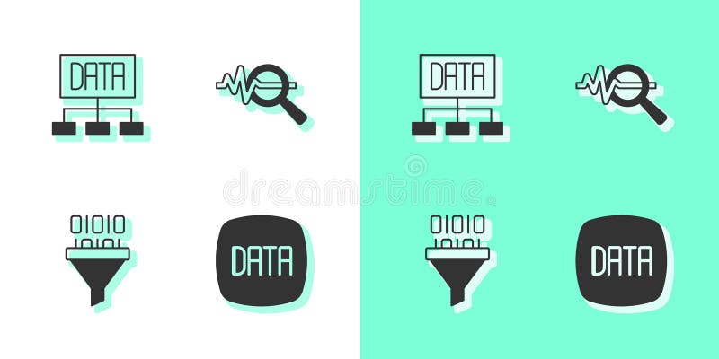 Set Data Analysis, Binary Code and Search Data Icon. Vector Stock ... Set Data Analysis, Binary Code and Search Data Icon. Vector Stock ...