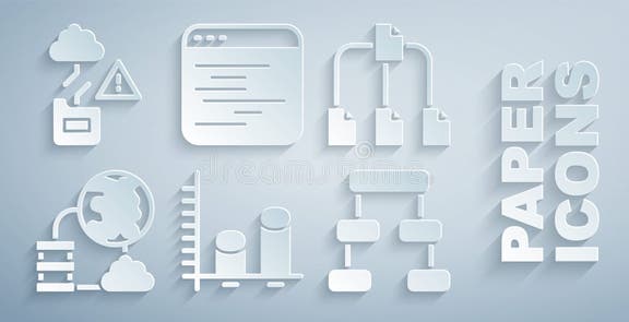 Set Data Analysis, Folder Tree, Network Cloud Connection, Hierarchy Organogram Chart, Software ...