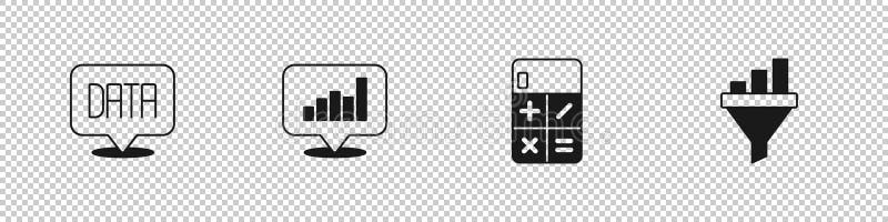 Set Data Analysis, Pie Chart Infographic, Calculator and Sales Funnel ...