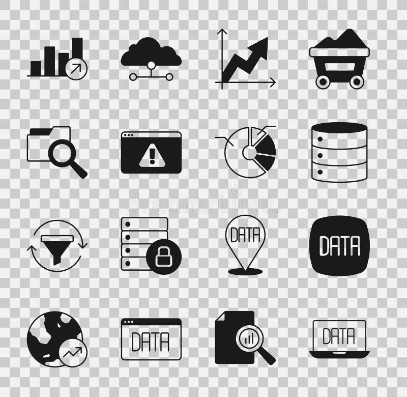 Set Data Analysis, Server, Financial Growth, Browser with Exclamation Mark, Search Folder, and ...