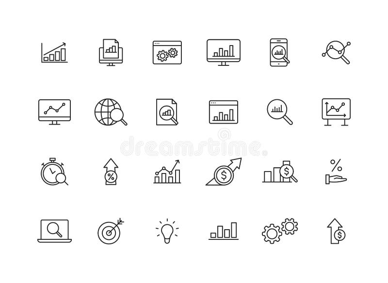 Growth Line Chart Icon. Growing Diagram Flat Vector Illustration with ...